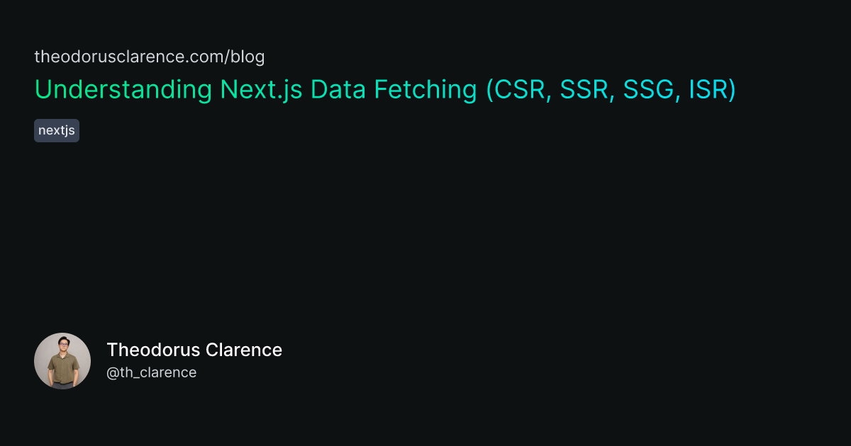 Understanding Nextjs Data Fetching Csr Ssr Ssg Isr 